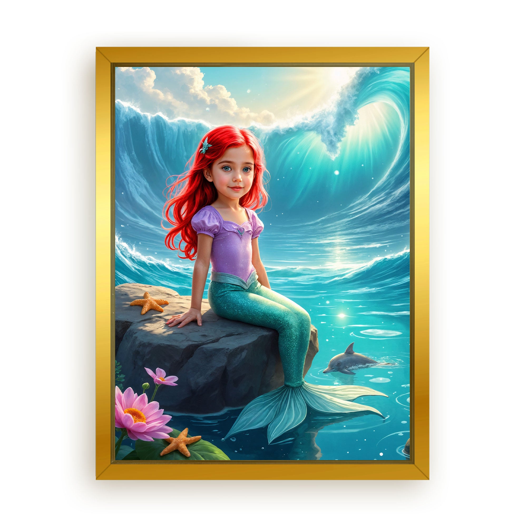 Save 40% When You Add A Frame To Your 12x16 'The Dolphin Princess' Can ...